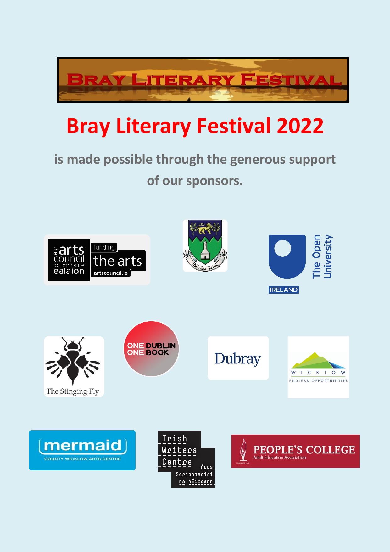 Sponsors & Partners | Bray Literary Festival